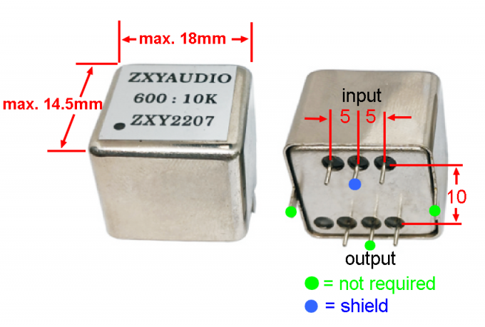 Permalloy Audio Isolation Transformer with PCBA Circuit Board 10K:10K